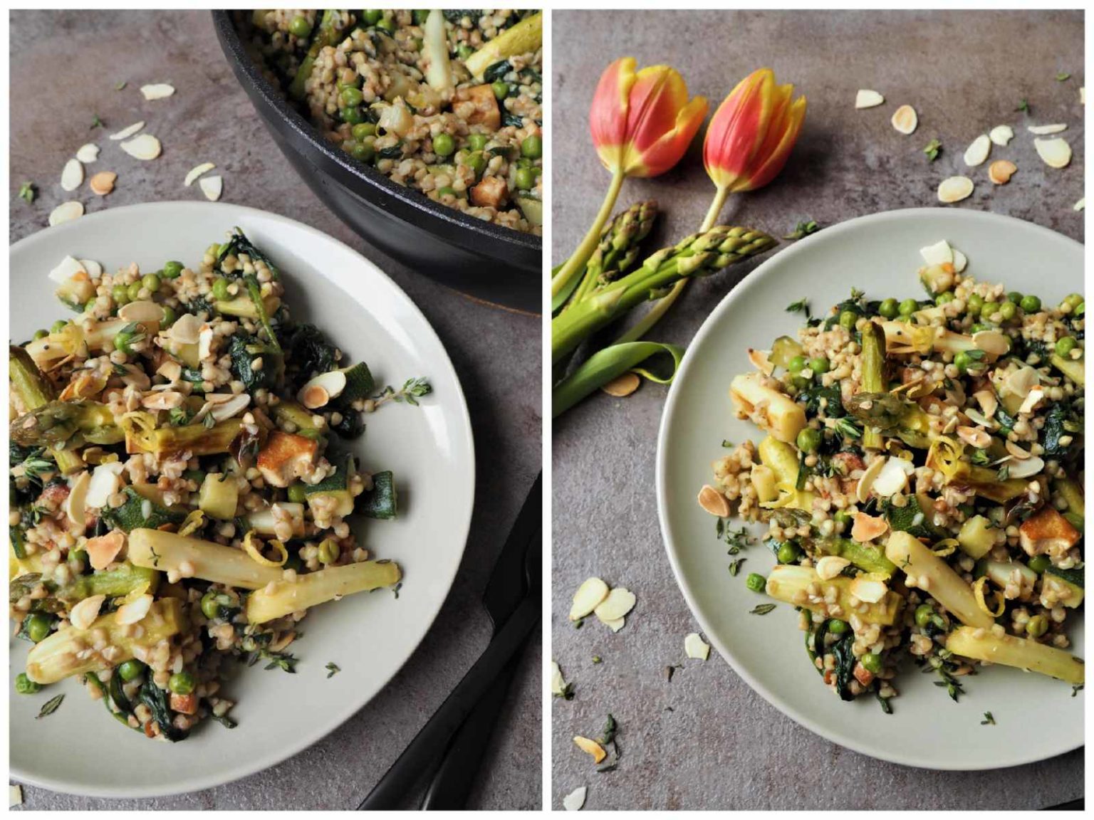 Veganes Spargel-Buchweizen-Risotto • Grüner Zucker